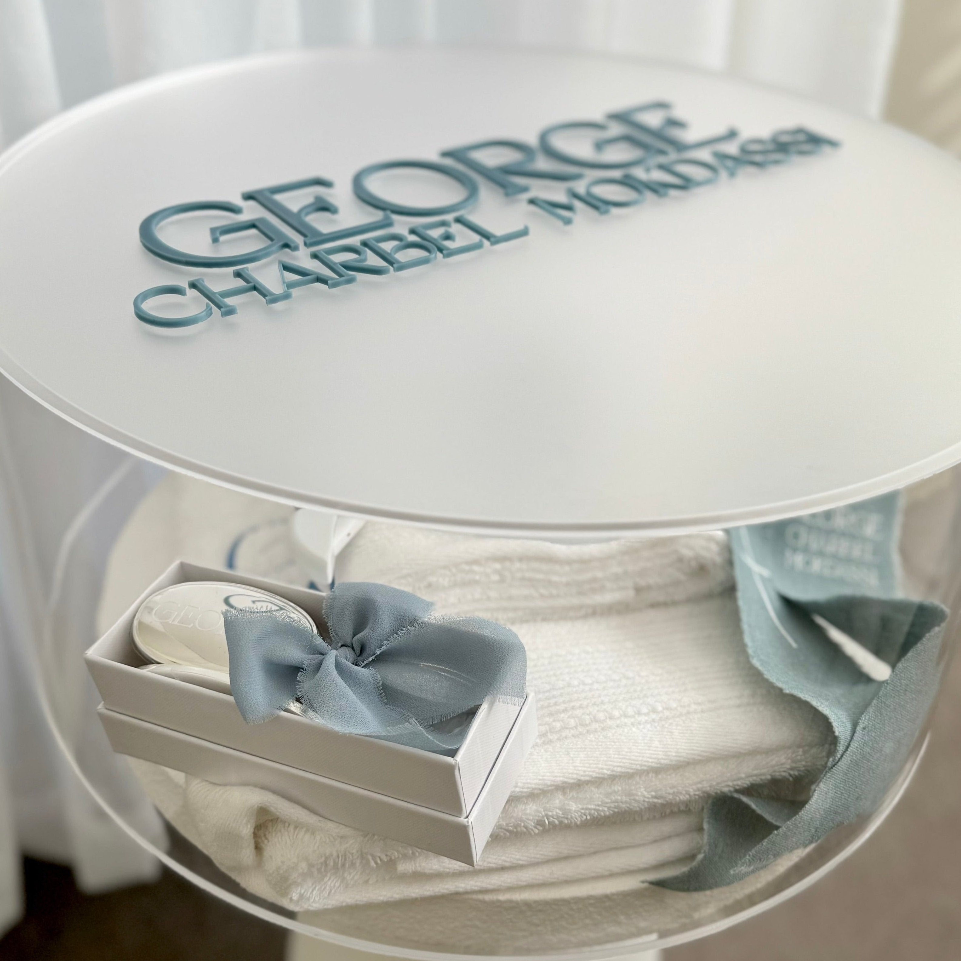 Clear Round Acrylic Christening Box - Clear or Frosted Lid – All Things ...
