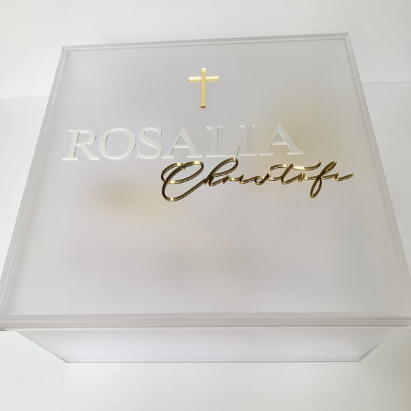 Frosted Square Acrylic Christening Box – All Things Christenings