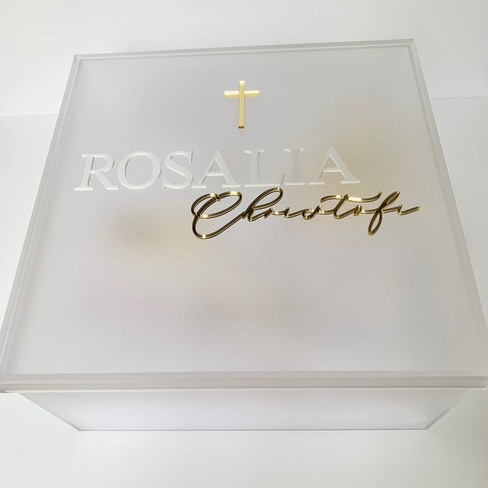 Frosted Square Acrylic Christening Box – All Things Christenings